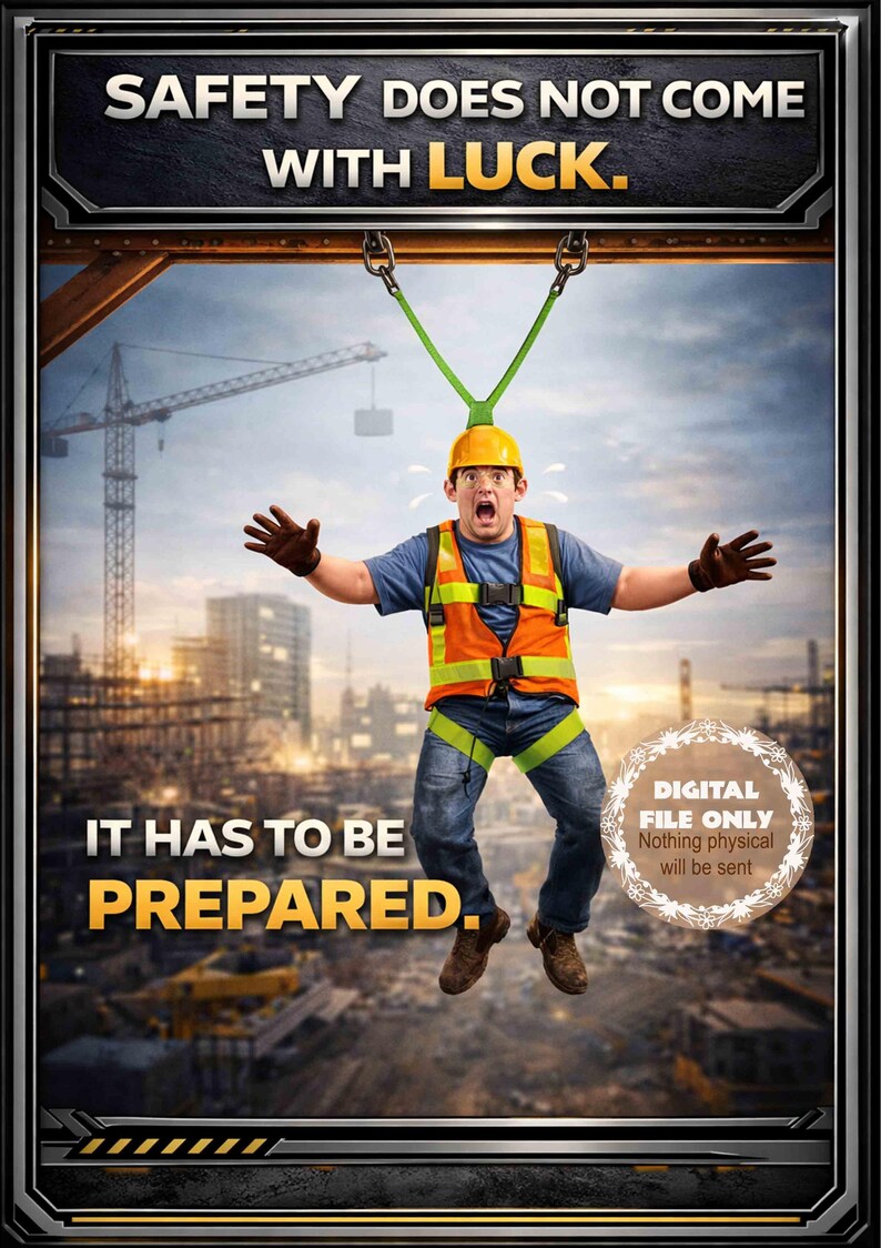 2 Posters of Safety Does Not Come With Luck, It Has to Be Prepared # ...