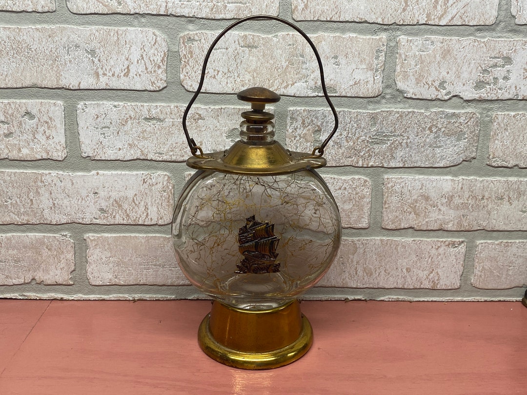 Vintage Decanter, Gold Musical Ship Bottle, Home Decor - Etsy