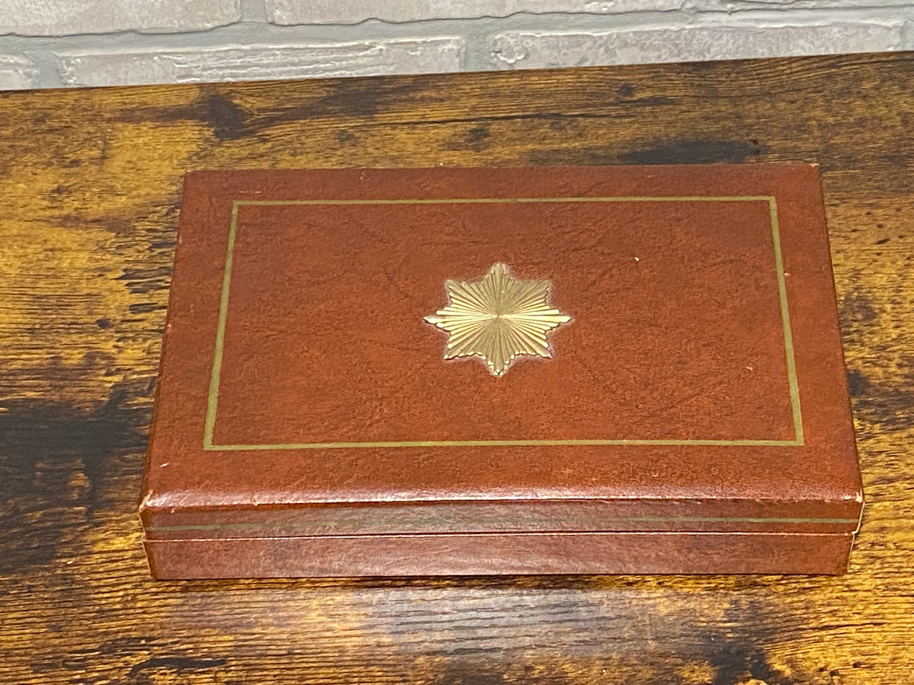 Vintage Mens Swank Brand Jewelry Box, Brown With Gold Star Jewelry ...