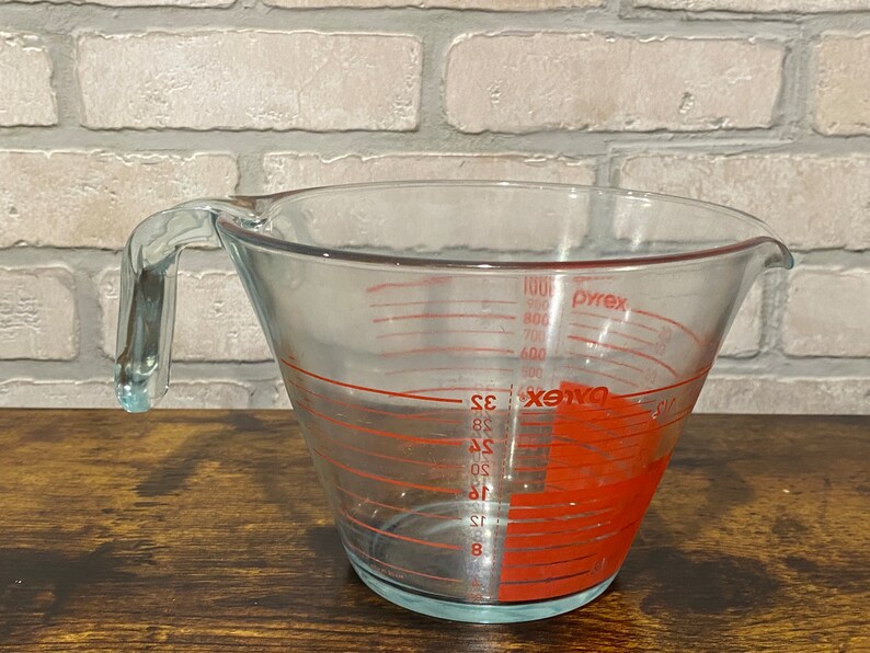 Vintage Pyrex Measuring Cup, 32 Ounce, 1,000 Ml Measuring Cup - Etsy