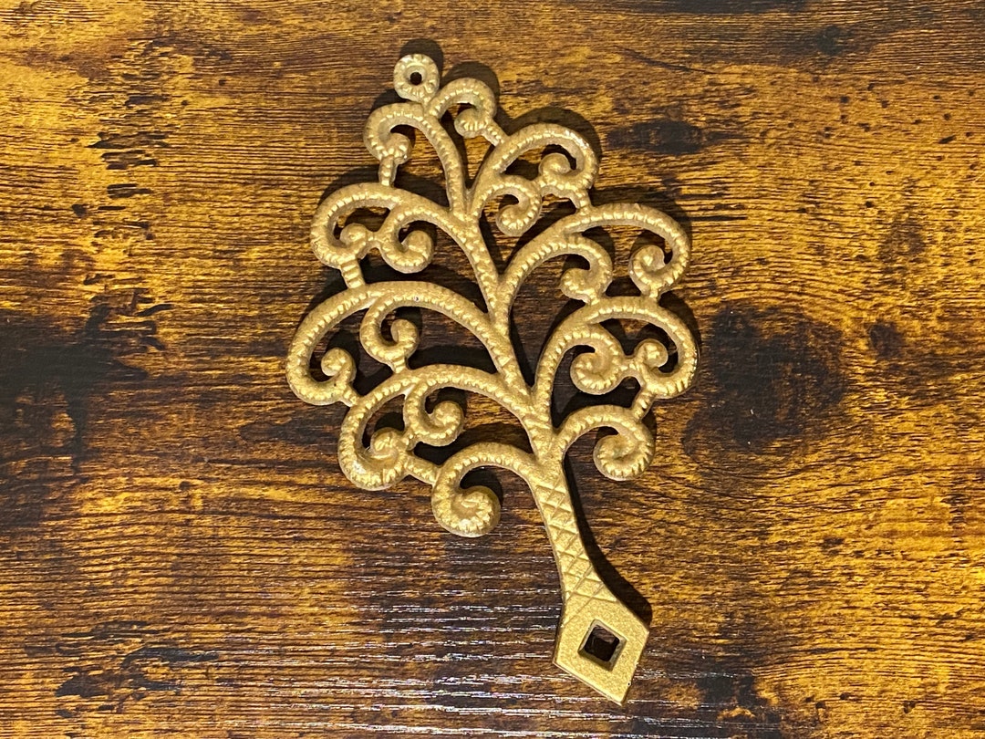 Golden “family Tree” Cast Iron Trivet - Etsy