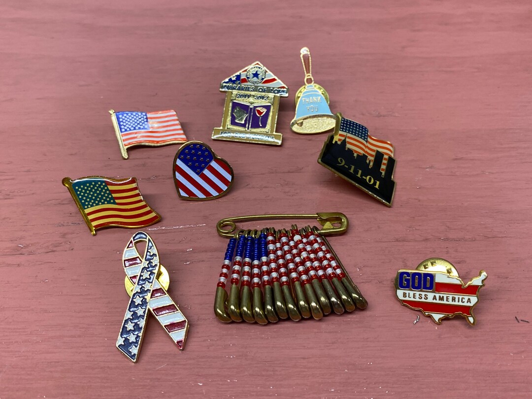 Lot of 9 Collectible Pins, Enamel Pins, Americana, Patriotic Jewelry ...
