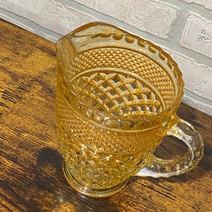 Amber Glass Drink Pitcher, Vintage Glass, Yellow Glass Pitcher ...
