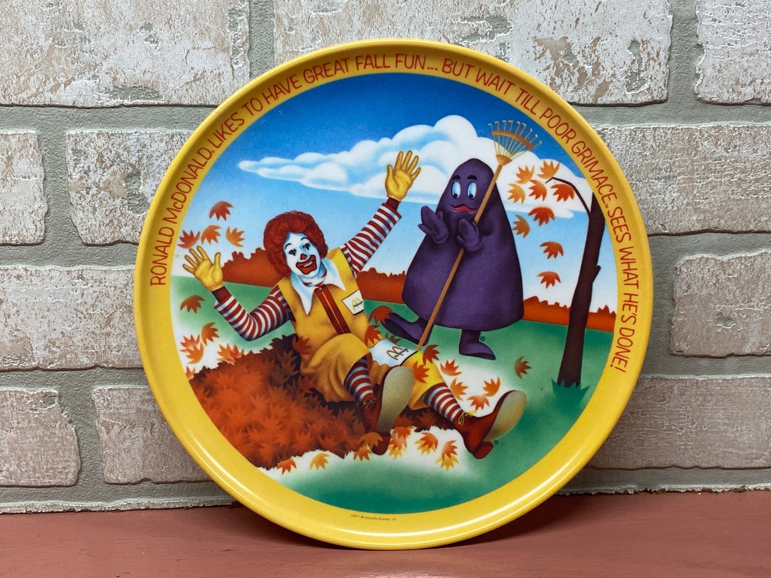 Vintage Mcdonalds Collectible 1977 Plate, Ronald Mcdonald, Grimace ...