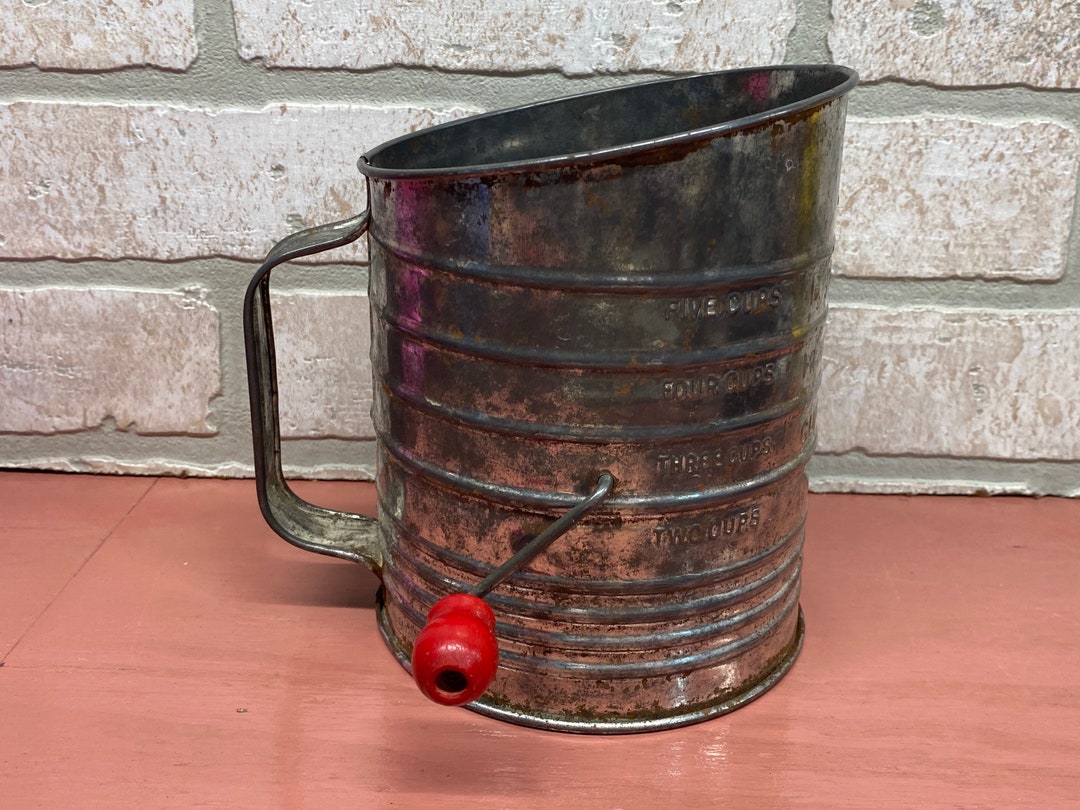 Vintage Metal Flour Sifter, Cooking, Baking Utensils, Vintage Kitchen ...