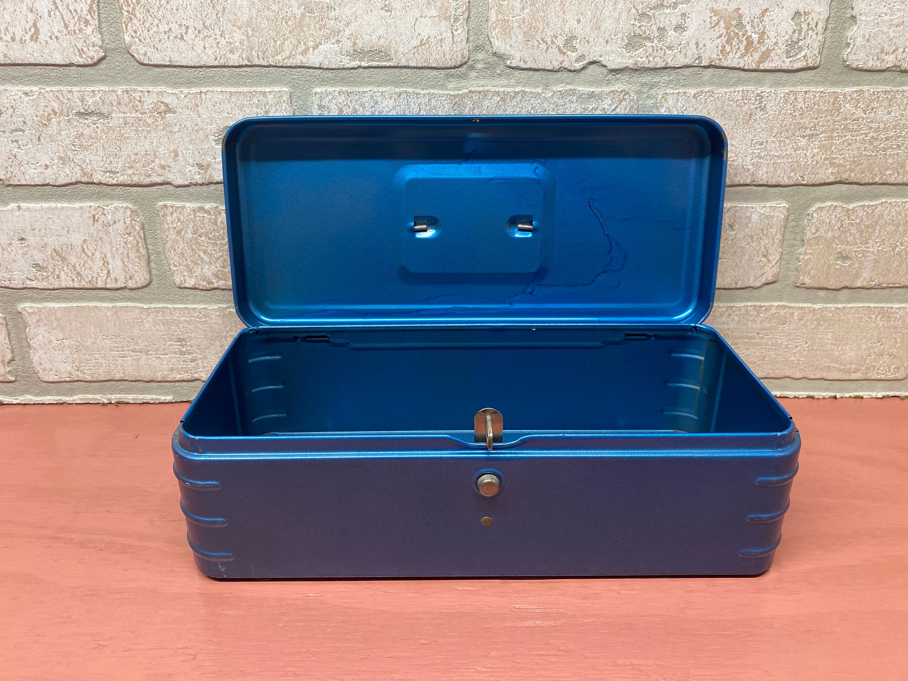 Vintage Blue Lock Box, Cash Box With Handle - Etsy