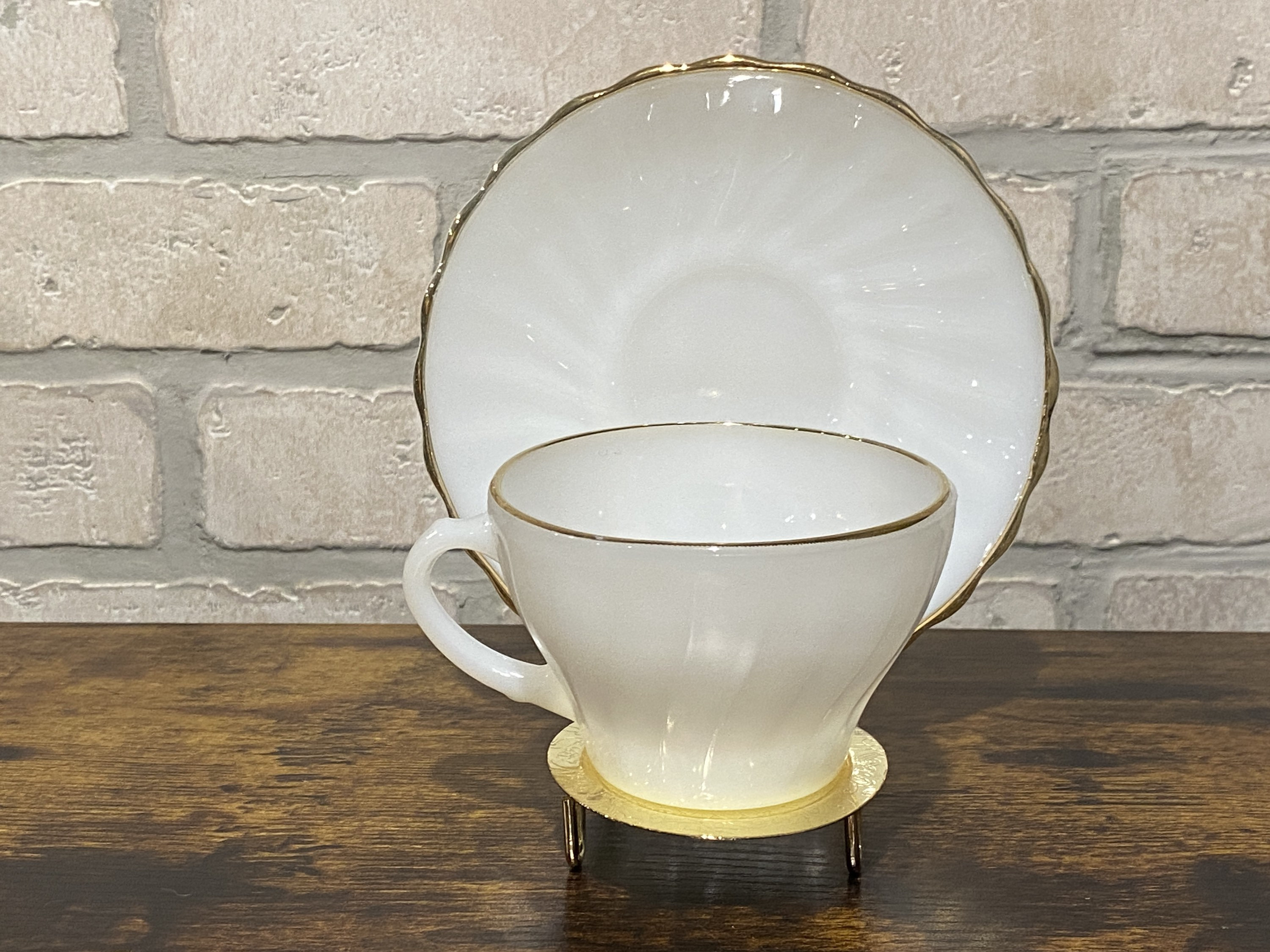 Vintage Anchor Hocking Fire King Tea Cup and Saucer Set - Etsy