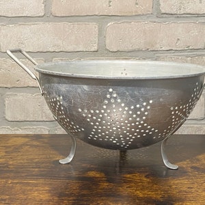 Vintage Star Patterned Colander, Metal Strainer, Vintage Kitchen ...