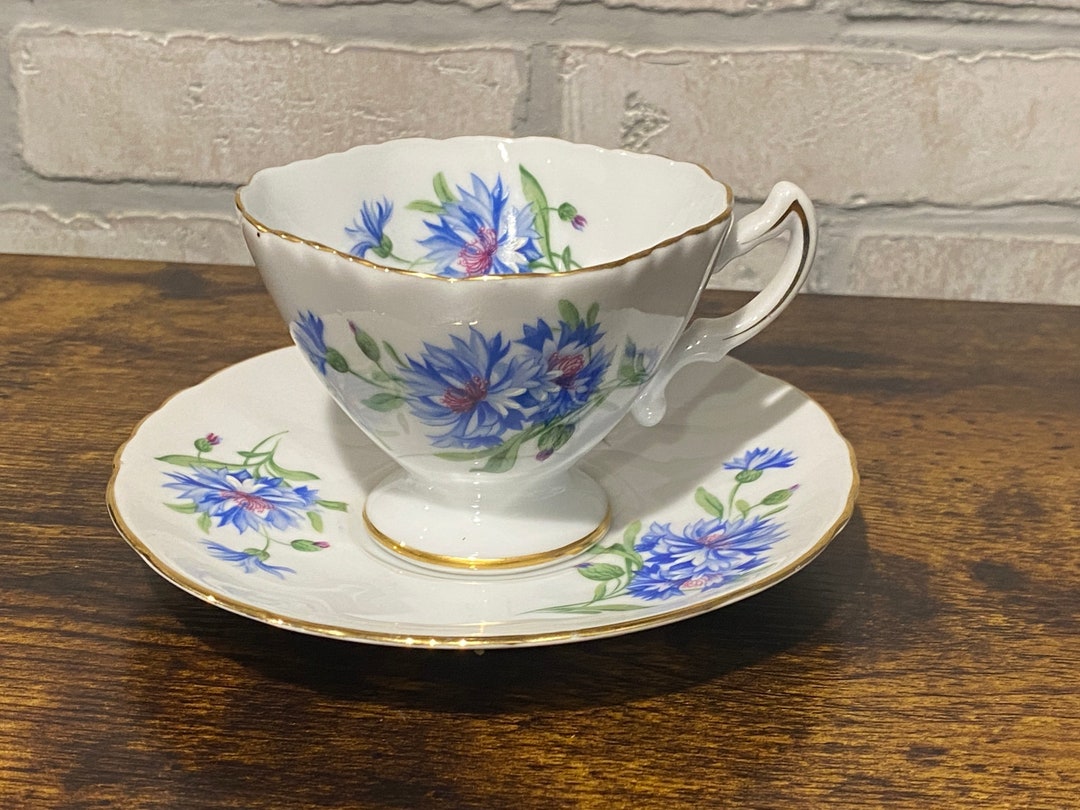 Blue Floral Tea. up and Saucer Set, Meadow Belle, Rossetti, Chicago ...