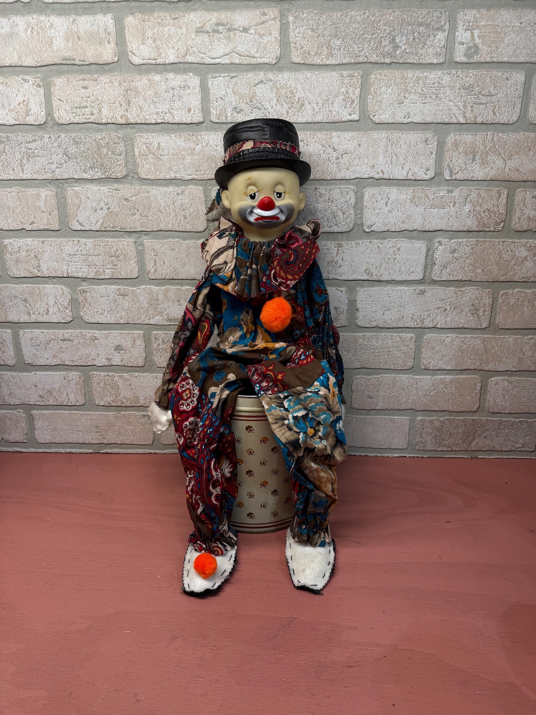 Vintage Creepy Clown, Clown Doll, Shelf Sitting Clown Doll, Clown ...