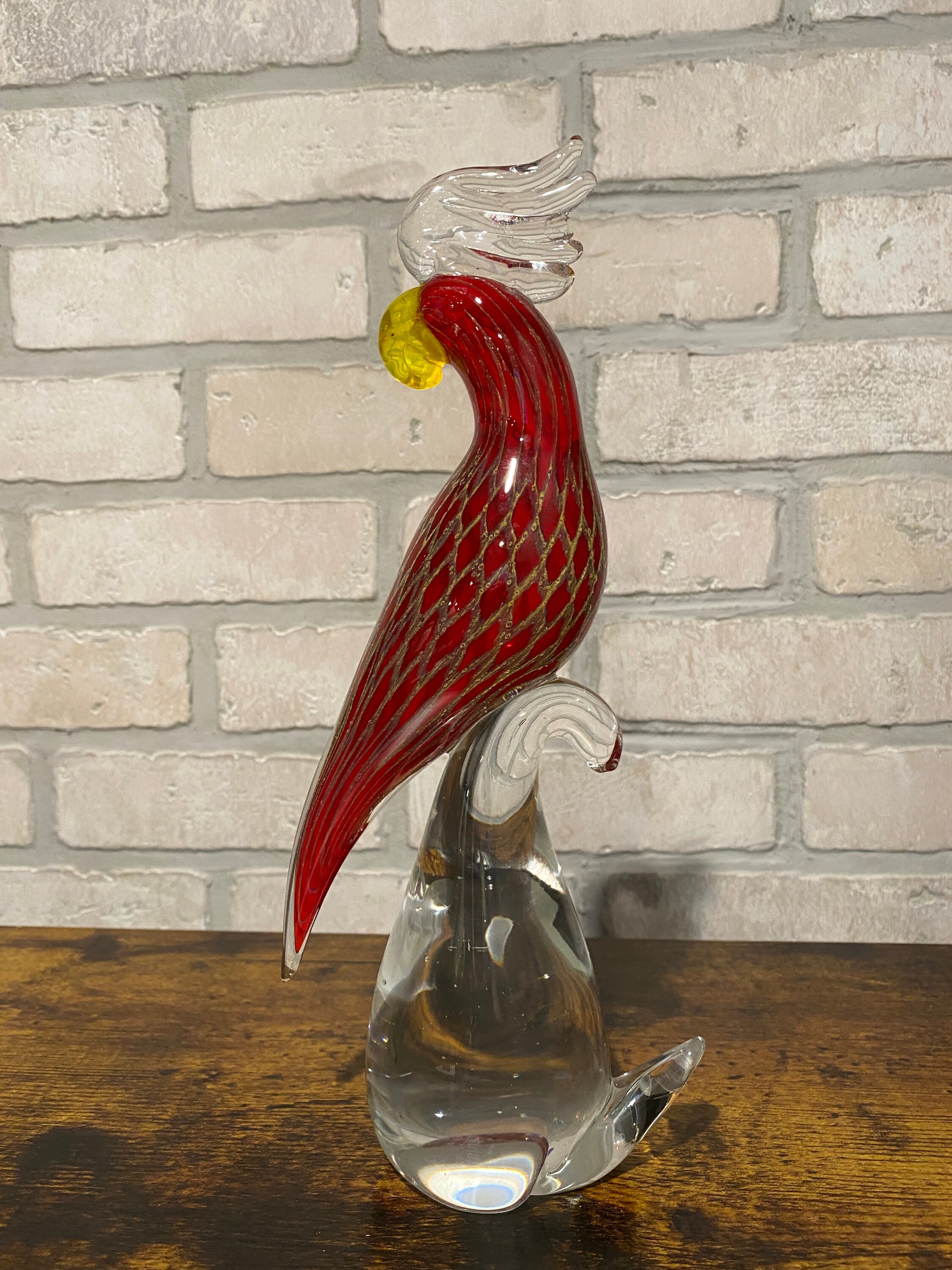 Vintage MCM Glass Hand Blown Glass Parrot, Mod Century Modern Art - Etsy