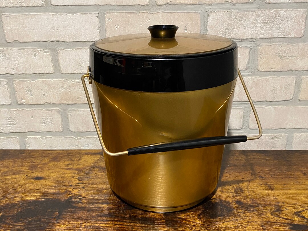Golden 1970s Ice Bucket, MCM, Mid Century Modern Home Decor, Vintage ...