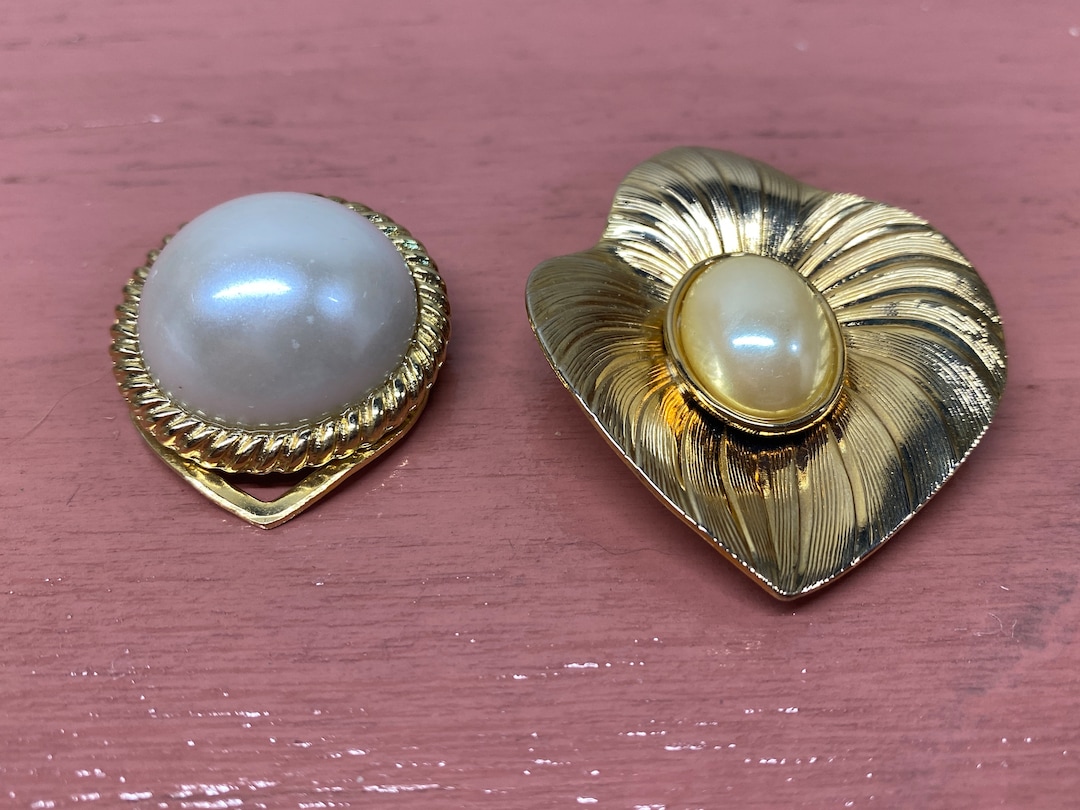 Ladies Vintage Costume Jewelry, Pearl Scarf Clips, Vintage Jewelry ...