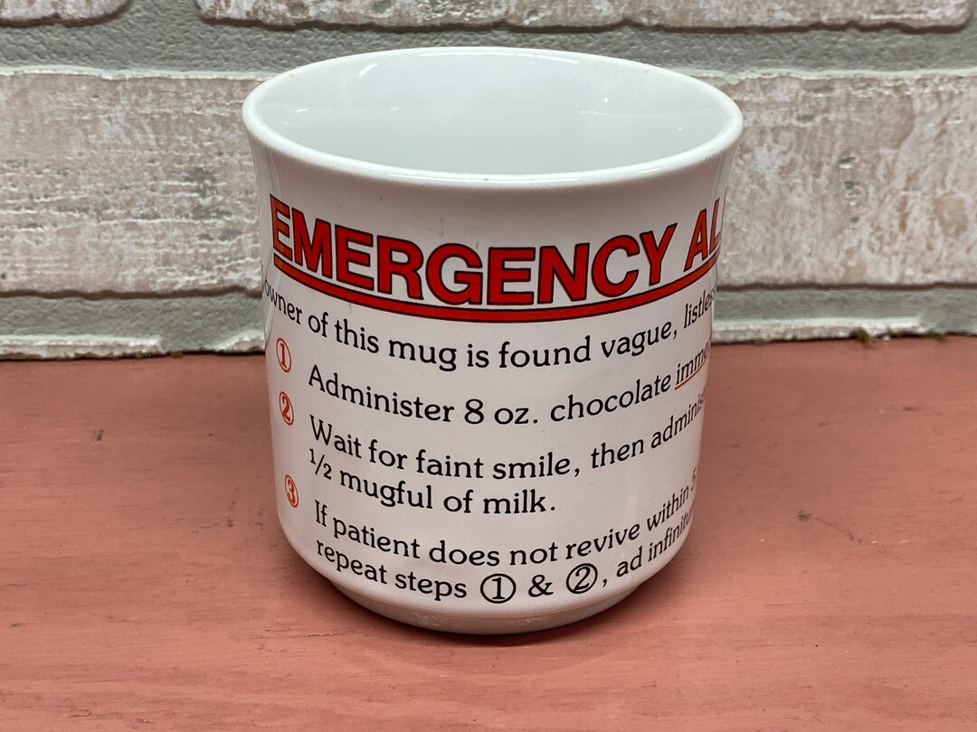Vintage Emergency Alert Coffee Mug, Morning Mug, Mug Club, Coffee Cup ...