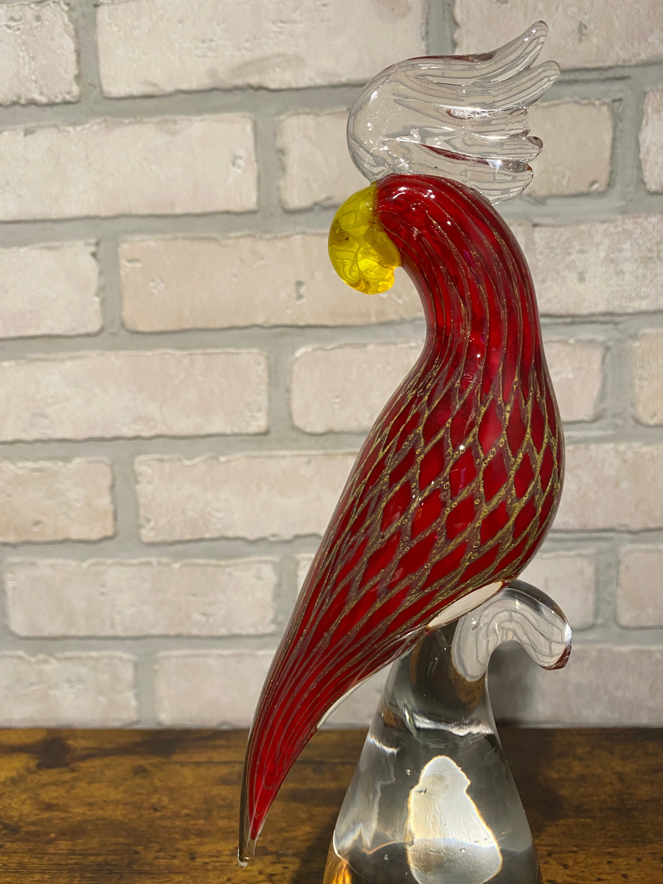 Vintage MCM Glass Hand Blown Glass Parrot, Mod Century Modern Art - Etsy