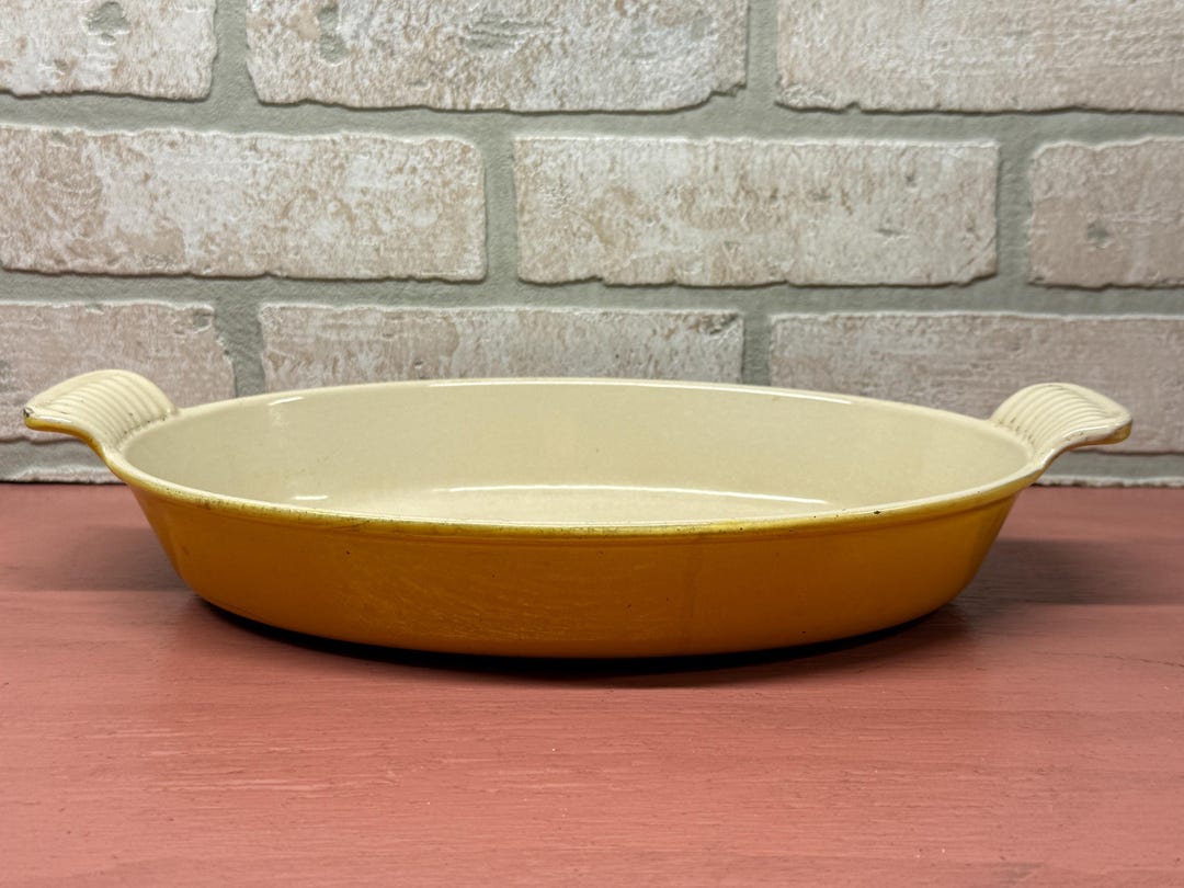 Casserole Dish, Le Creuset, Made in France, Vintage Yellow Baking Dish ...