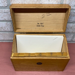 Vintage Wood File Box, Address File, Notecard File, Alphabetic - Etsy