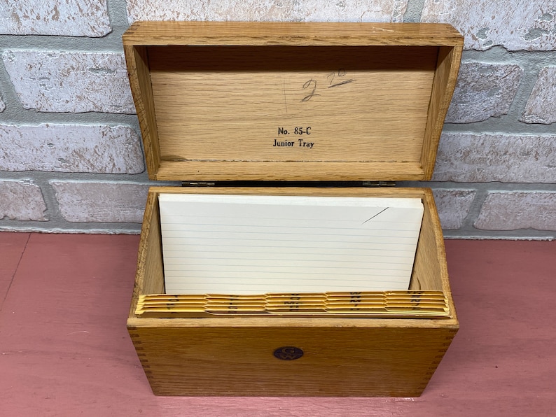 Vintage Wood File Box, Address File, Notecard File, Alphabetic - Etsy