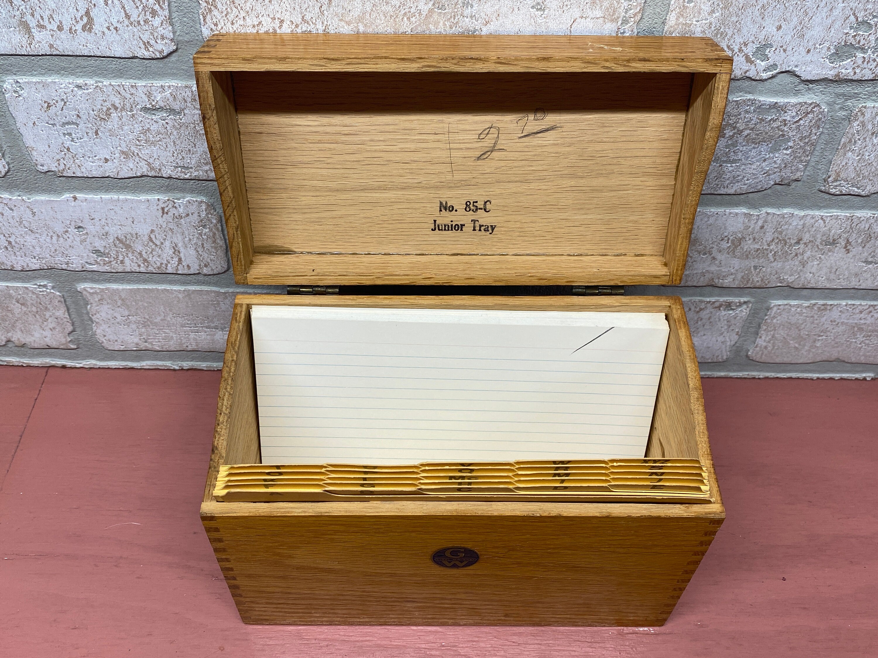 Vintage Wood File Box, Address File, Notecard File, Alphabetic - Etsy