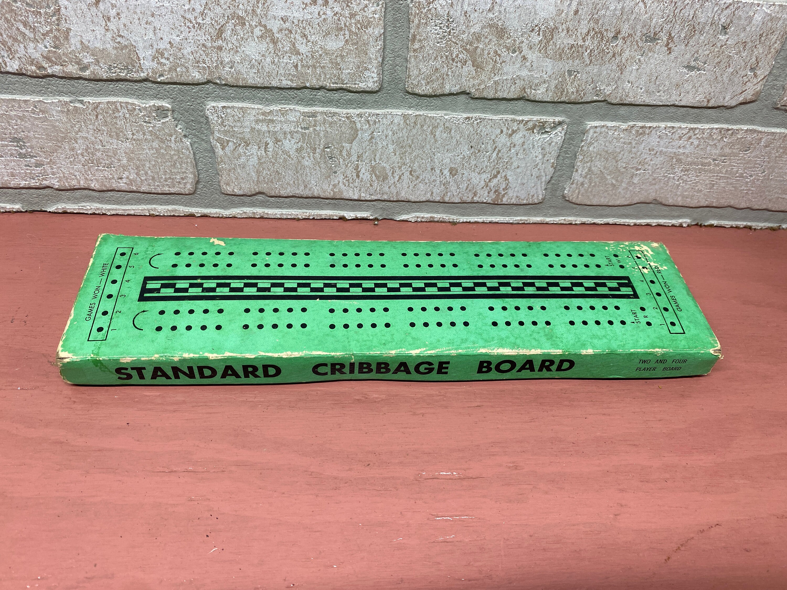 Vintage Cribbage Board, Standard Cribbage Board, Two and Four Player ...