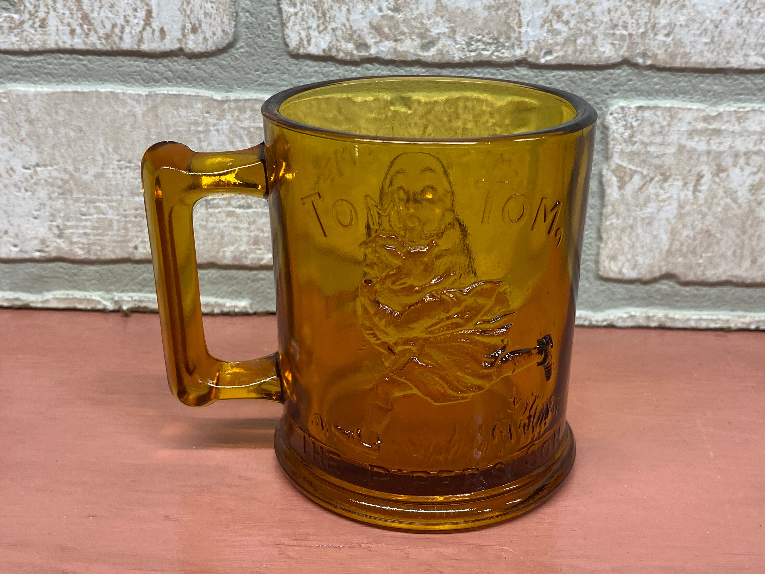 Vintage Yellow Glass Drinking Cup, Humpty Dumpty and Tom Tom Nursery ...
