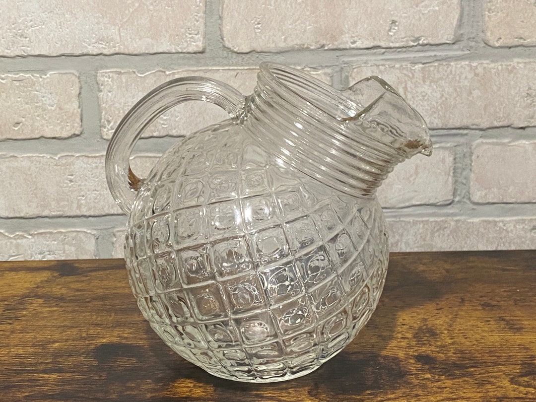 Glass Drink Pitcher, Juice Server, Bulb Pitcher, Serving, Barware - Etsy