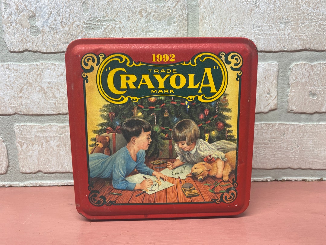 Vintage Crayola Collectible Tin, Holiday Wishes From Crayola, 1992 - Etsy