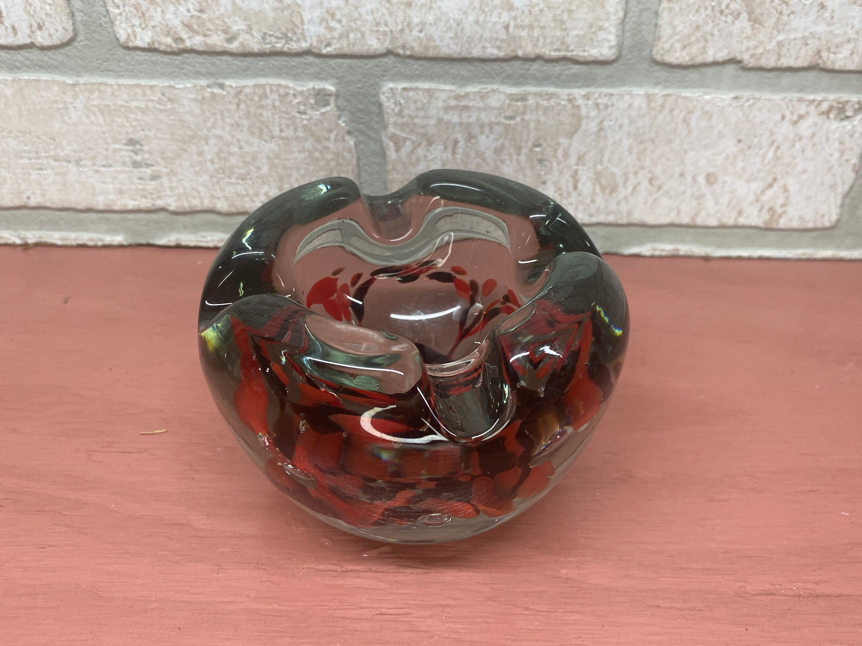 Vintage Glass Ashtray, Bubble Glass Ashtray, Vintage Glass, Collectible ...