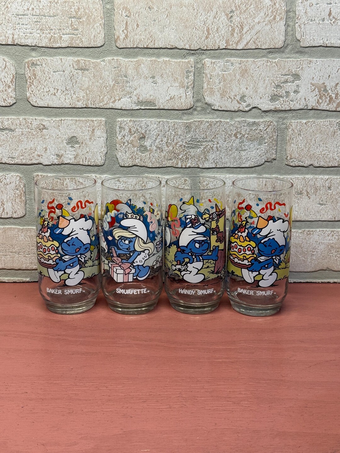 Vintage Smurfs Cup Set, Set of Four Cups, 1983, Wallace Berrie & Co ...