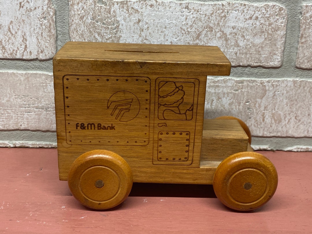 Vintage Wooden Bank, Vintage Bank, F&M Bank - Etsy