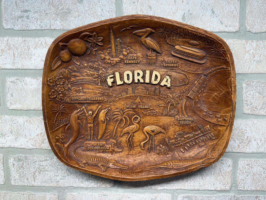 Vintage Florida Souvenir Plaque, Fake Wood Florida Sign, Florida ...