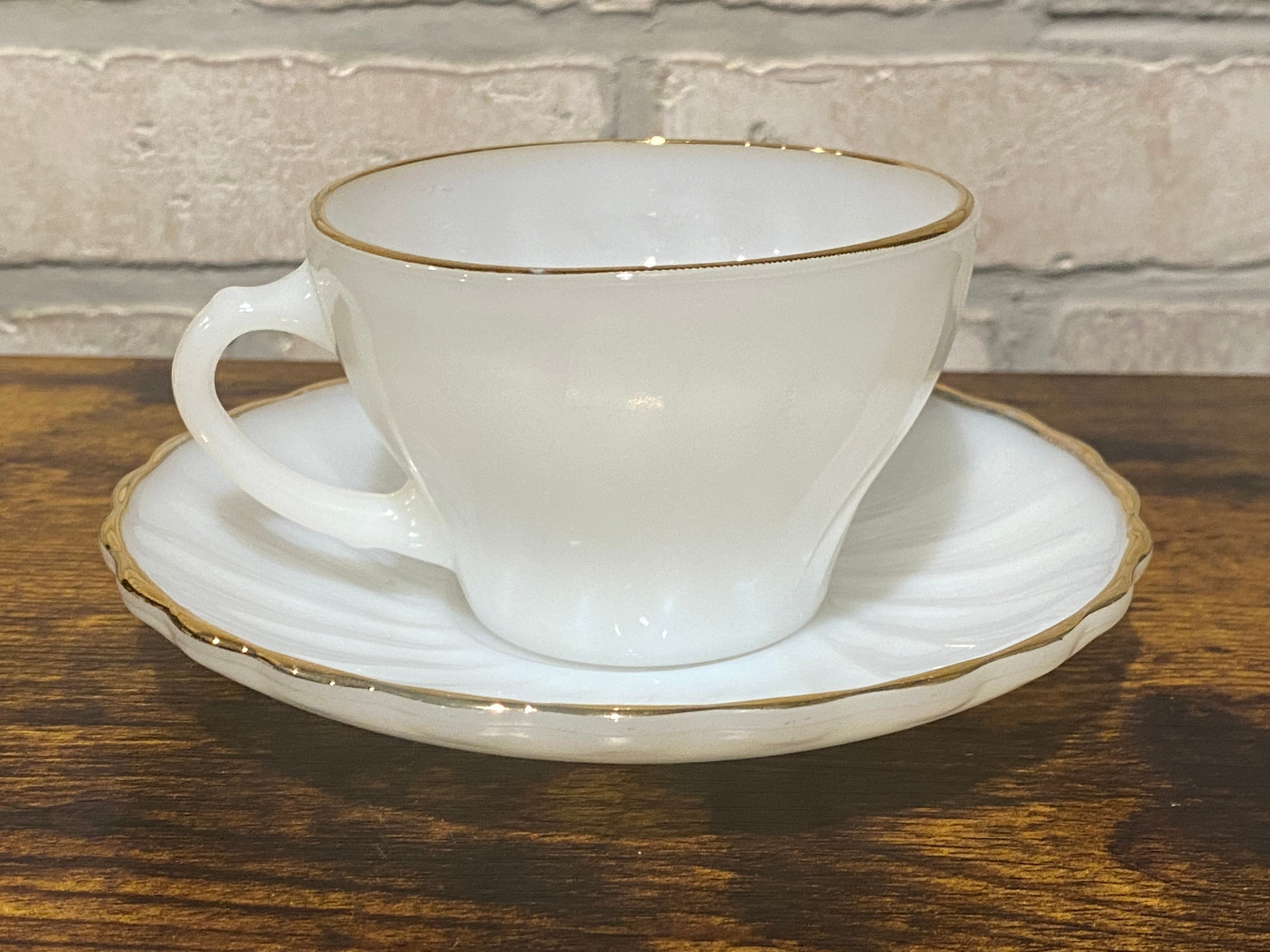 Vintage Anchor Hocking Fire King Tea Cup and Saucer Set - Etsy