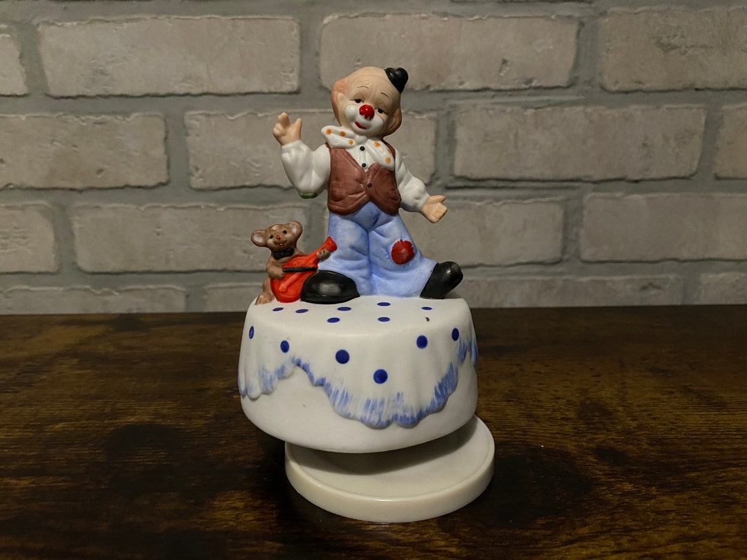 Collectible Clown Musical Figurine, Clown Collectible, Music Spinning ...