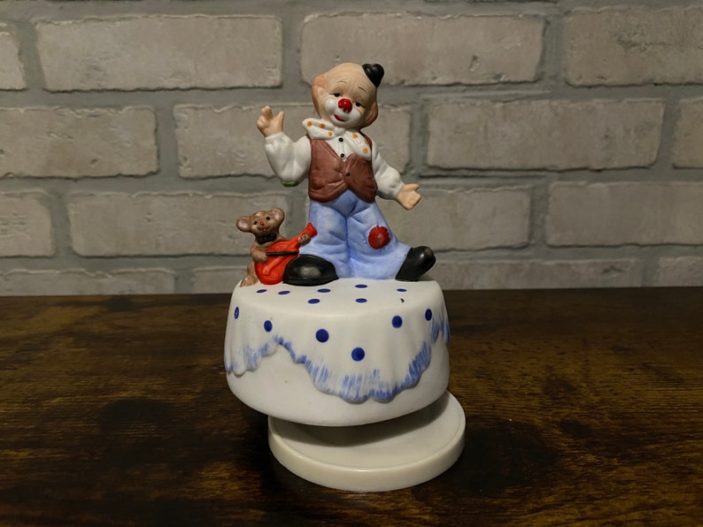 Collectible Clown Musical Figurine, Clown Collectible, Music Spinning ...