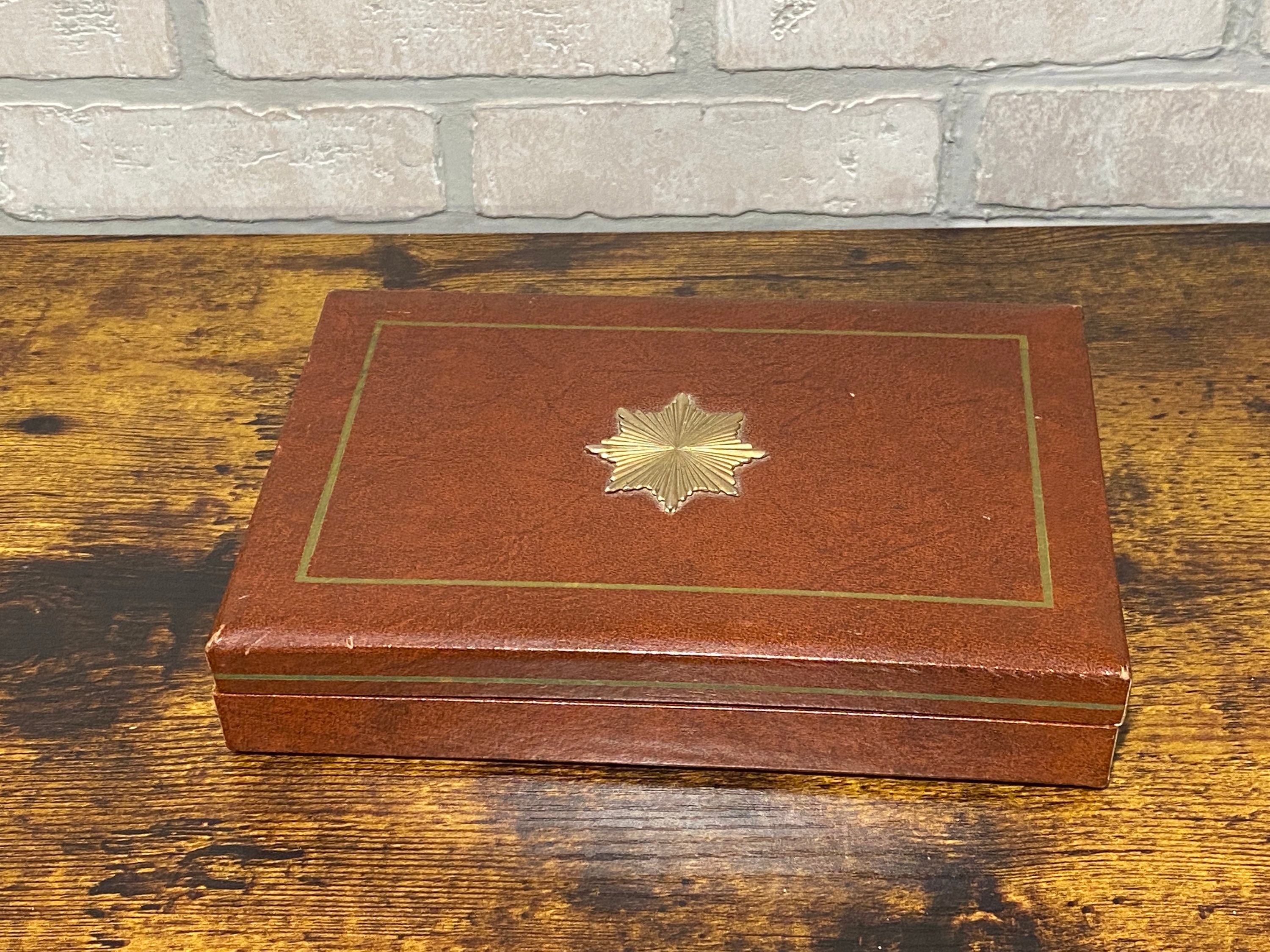 Vintage Mens Swank Brand Jewelry Box, Brown With Gold Star Jewelry ...