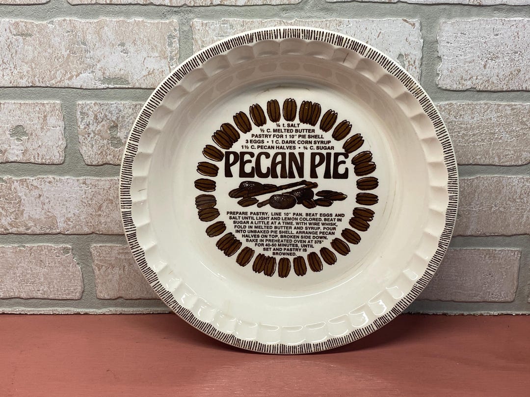 Pecan Pie Plate, Country Harvest Pie Plate, Country Harvest Collectible ...