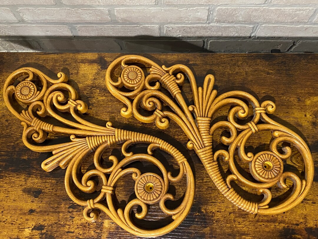 Vintage HOMCO Syroco Wall Sconce Pair, 70s Wall Hanging, Home Decor - Etsy