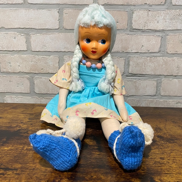 Blue Hair Doll - Etsy
