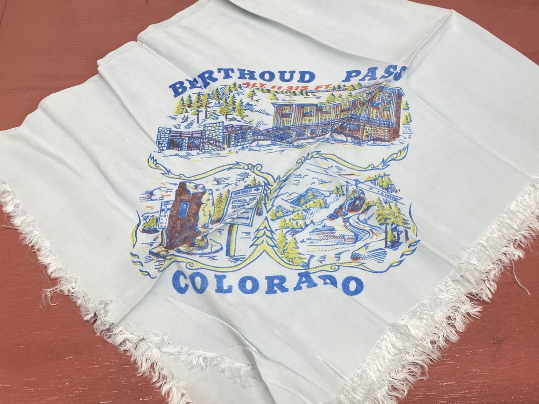 Vintage Colorado Scarf, Headscarf, Vintage Berthoud Pass, Colorado ...