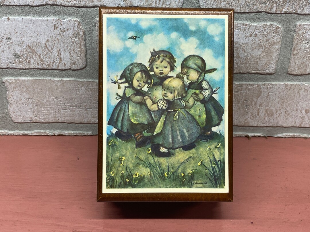 Vintage Music Box, Hinged Wooden Box, Storage Box, Hummel Music Box ...