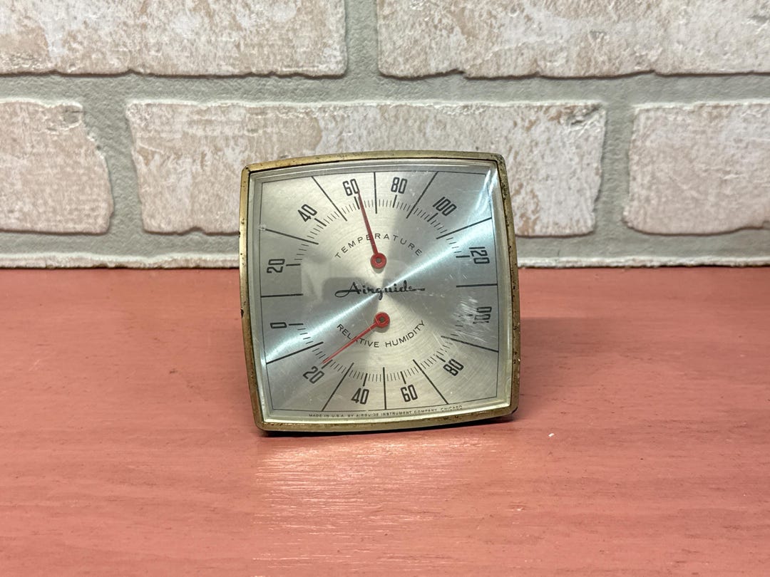 Vintage Airguide Humidity Gauge and Thermometer, Vintage Weather ...