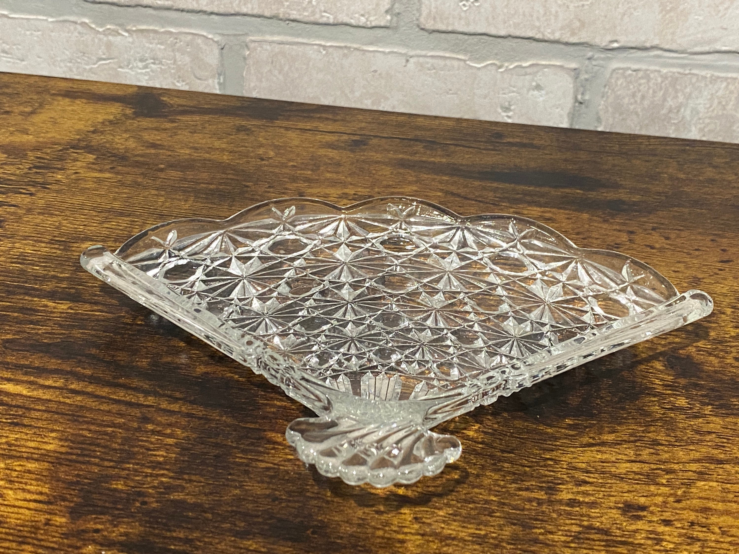 1970s Collectible Avon Pressed Glass Collectible Glass Fan Dish ...