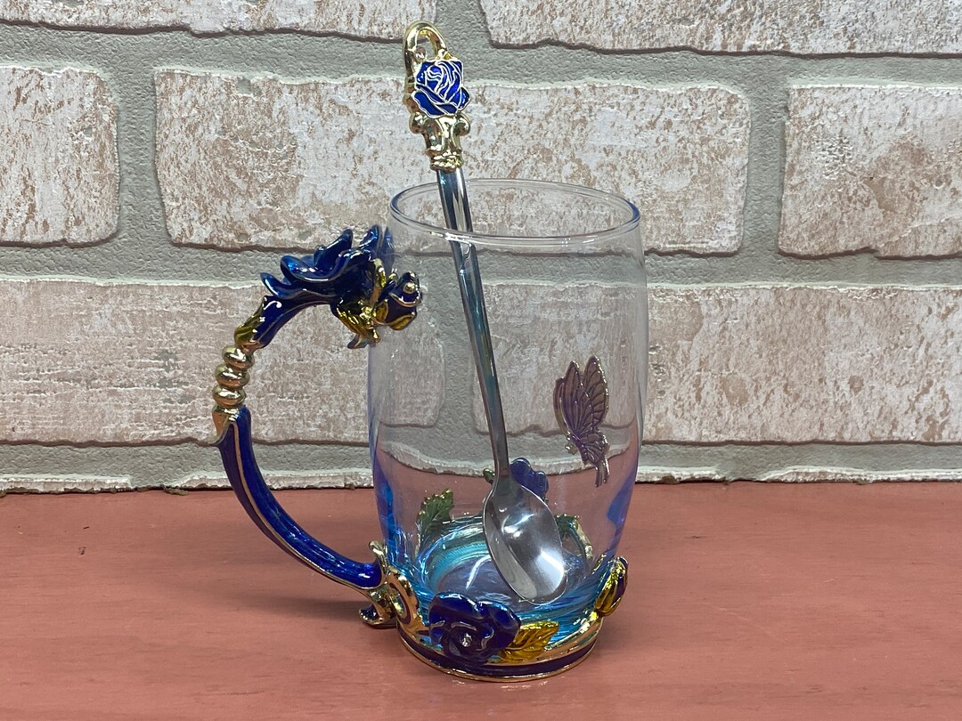 Tall Fancy Tea Cup, With Spoon, Tea Infuser - Etsy