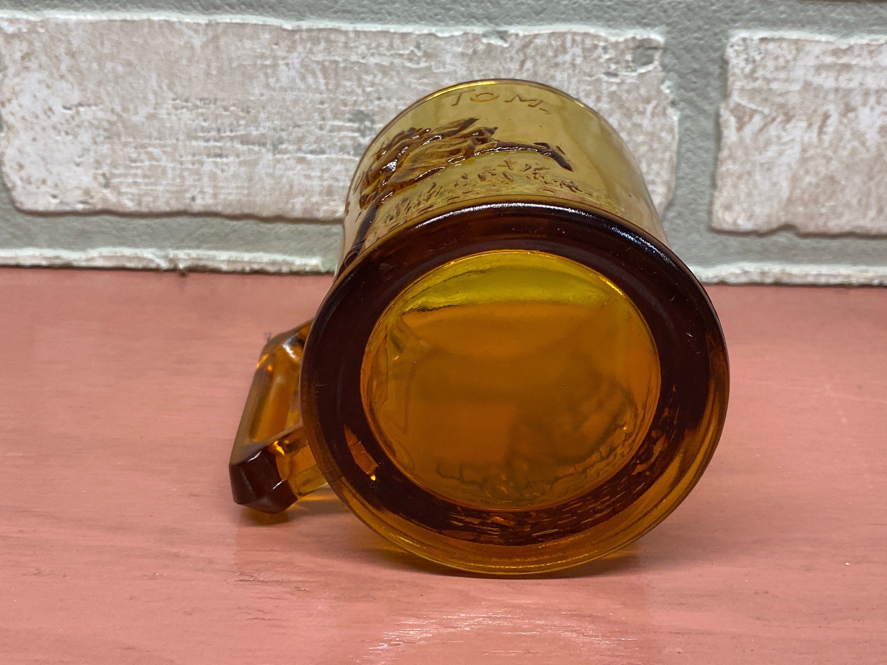 Vintage Yellow Glass Drinking Cup, Humpty Dumpty and Tom Tom Nursery ...