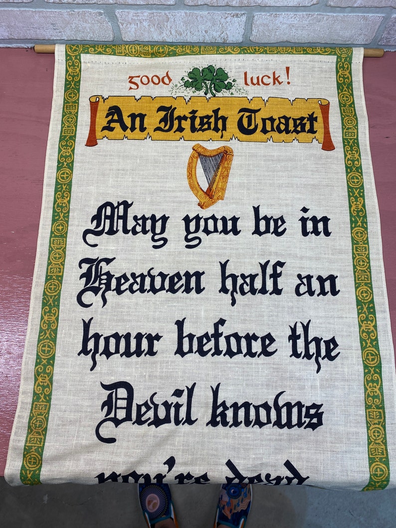 An Irish Toast Linen Wall Hanging Made in Ireland - Etsy