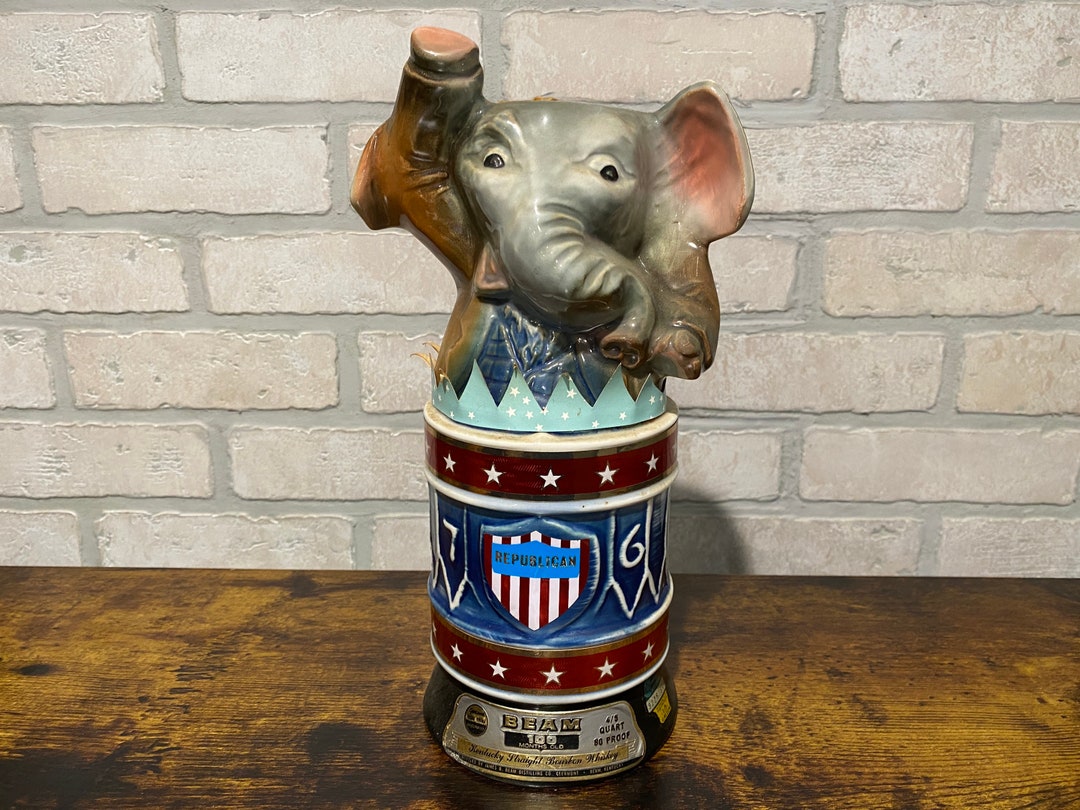 Vintage Elephant Liquor Decanter Republican Party Bottle Jim - Etsy