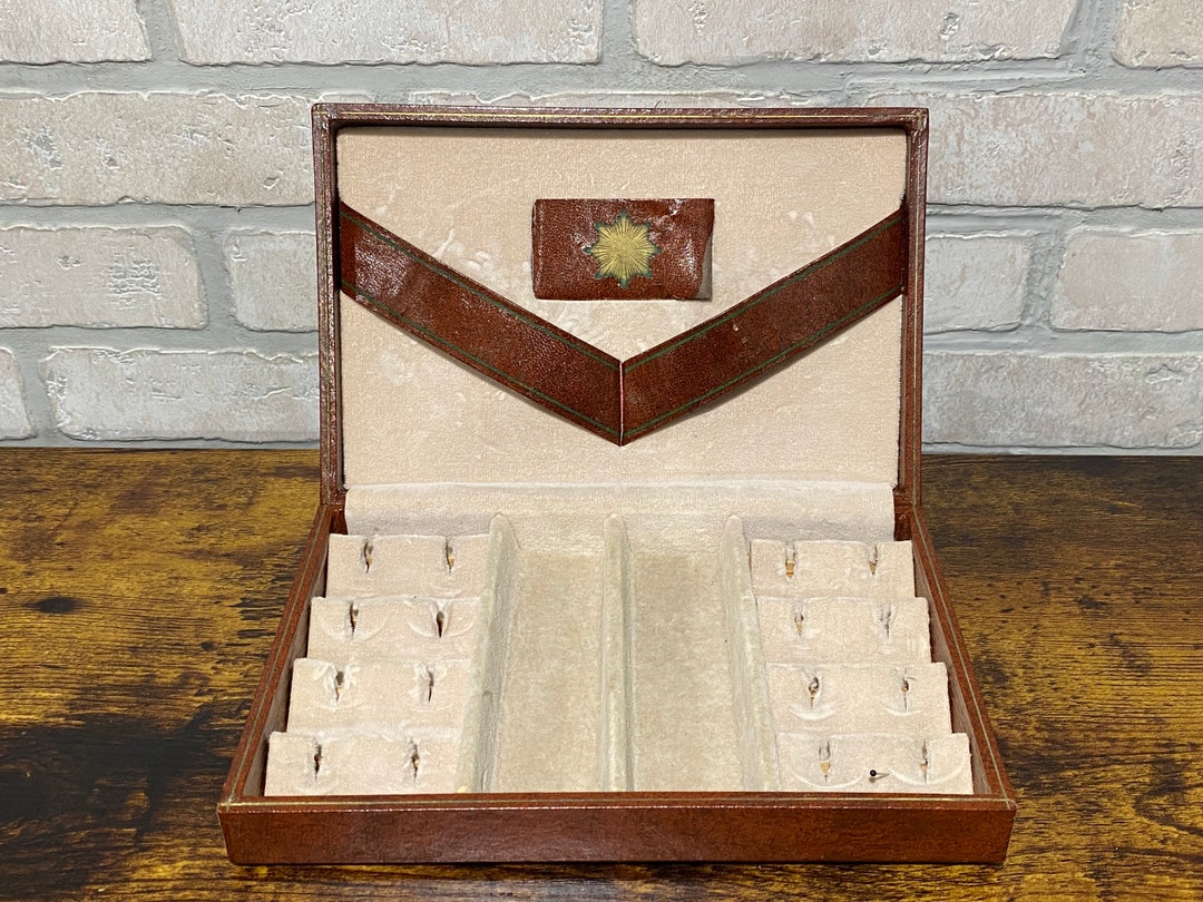 Vintage Men’s Swank Brand Jewelry Box, Brown With Gold Star Jewelry ...