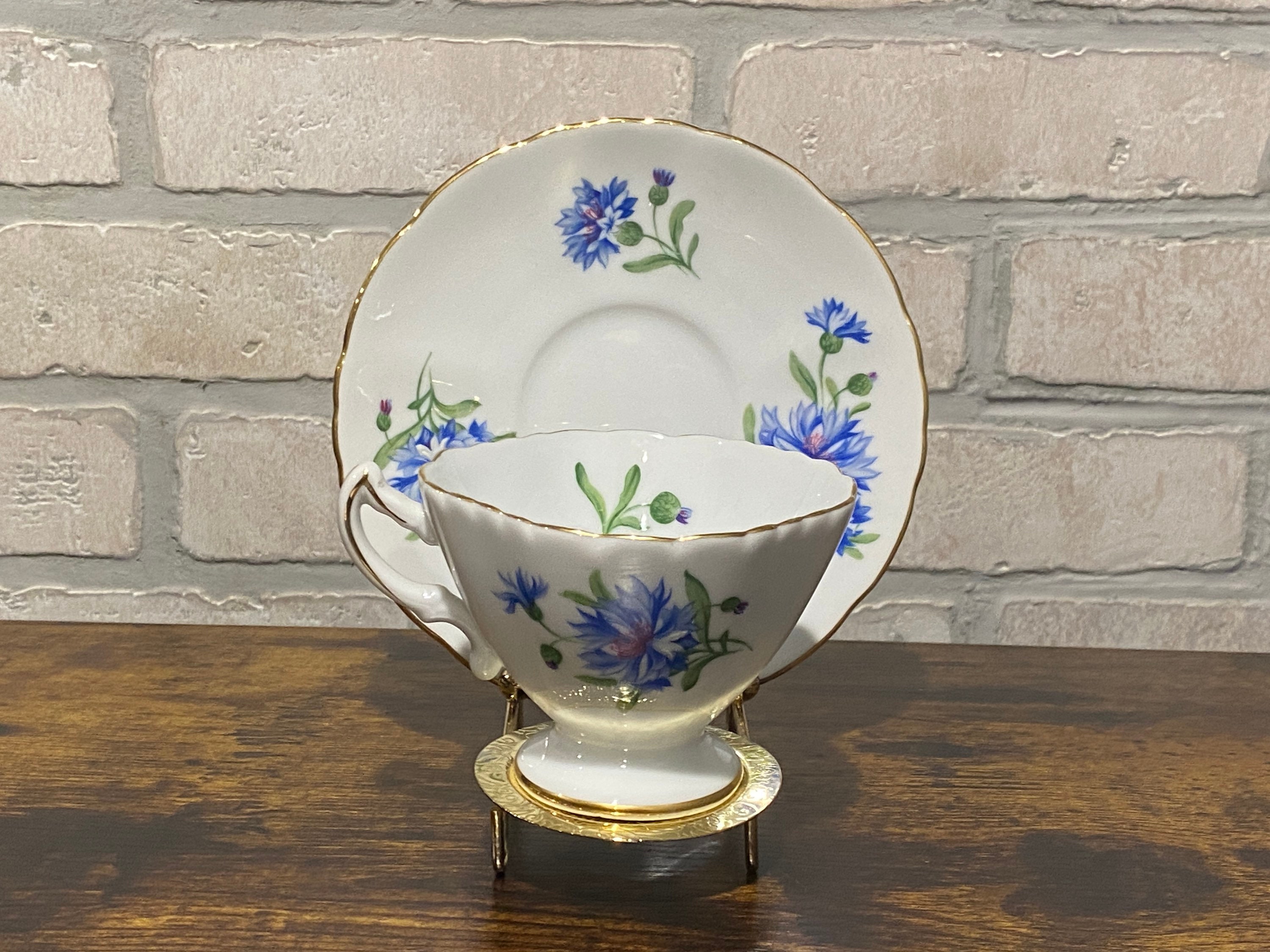 Blue Floral Tea. up and Saucer Set Meadow Belle Rossetti - Etsy