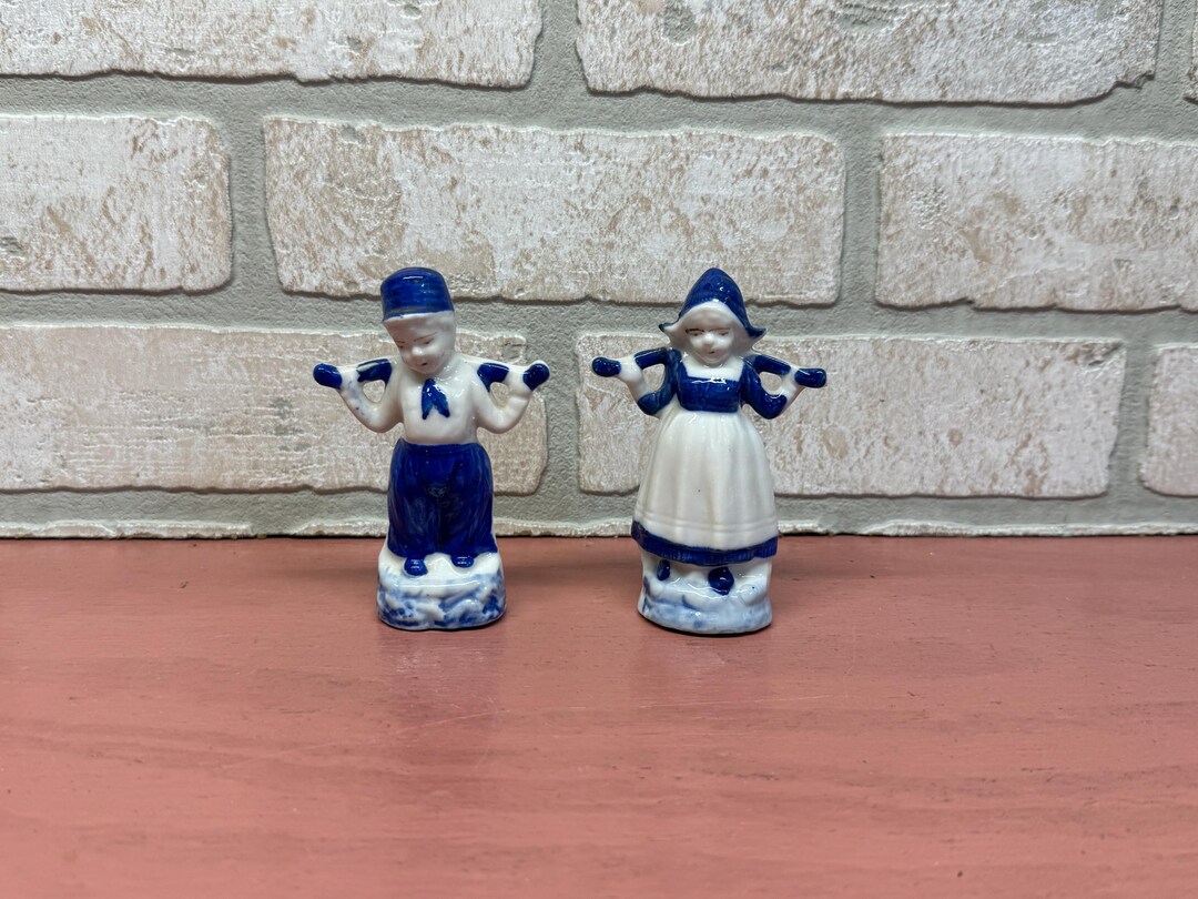 Dutch Boy and Girl Blue and White Set, Vintage Figurine Set, Vintage ...