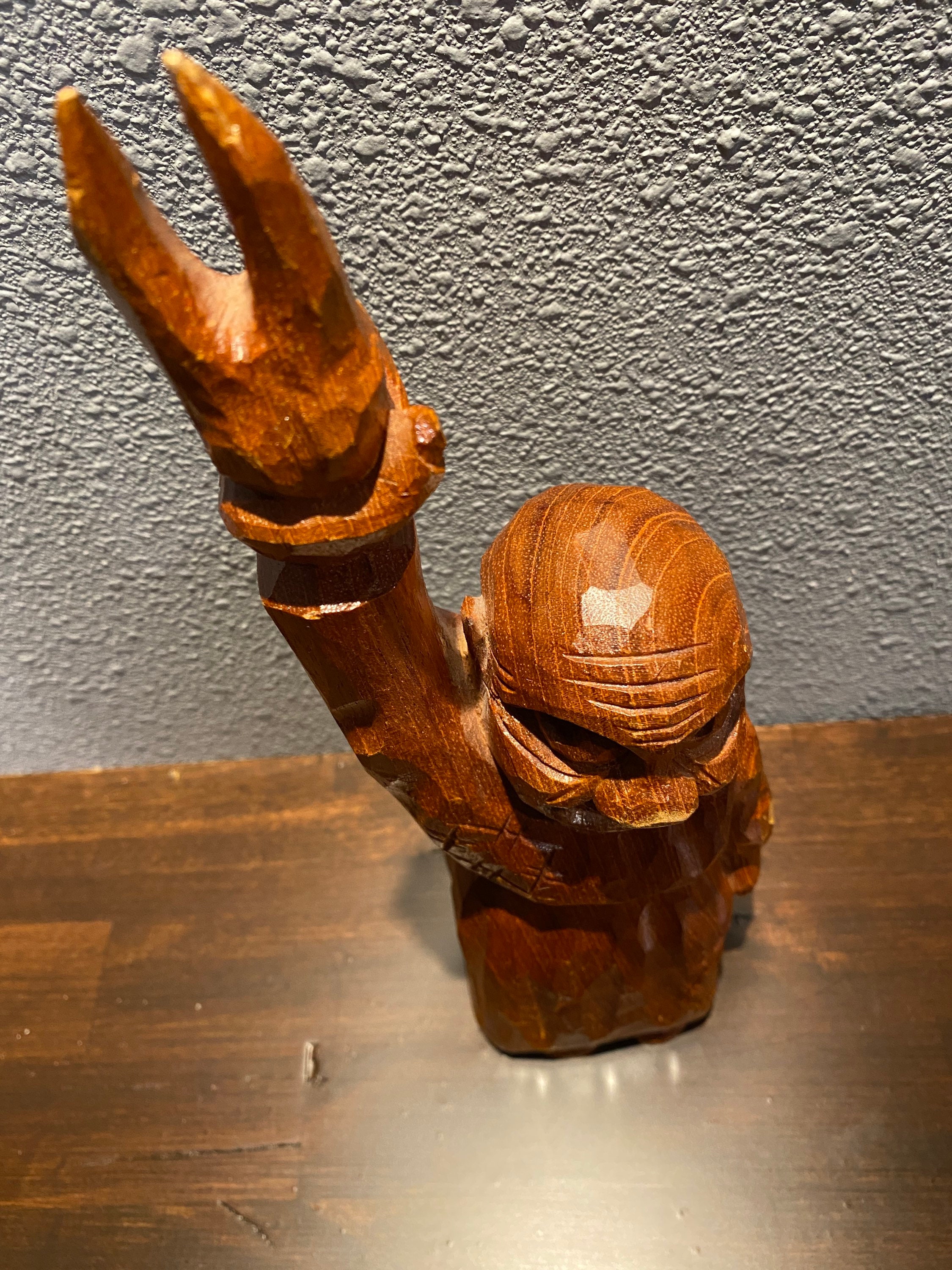 Wooden Statue of Evil-looking Monk - Etsy
